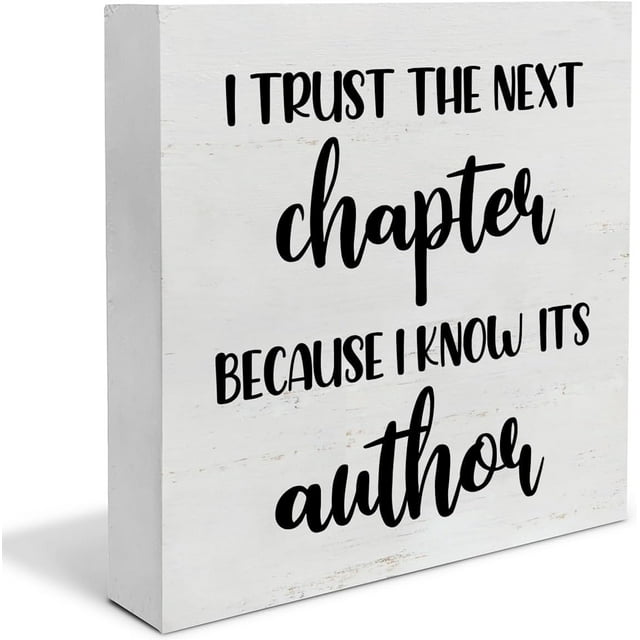 Book Lover Gifts Inspirational Quote Wooden Box Sign I Trust The Next ...