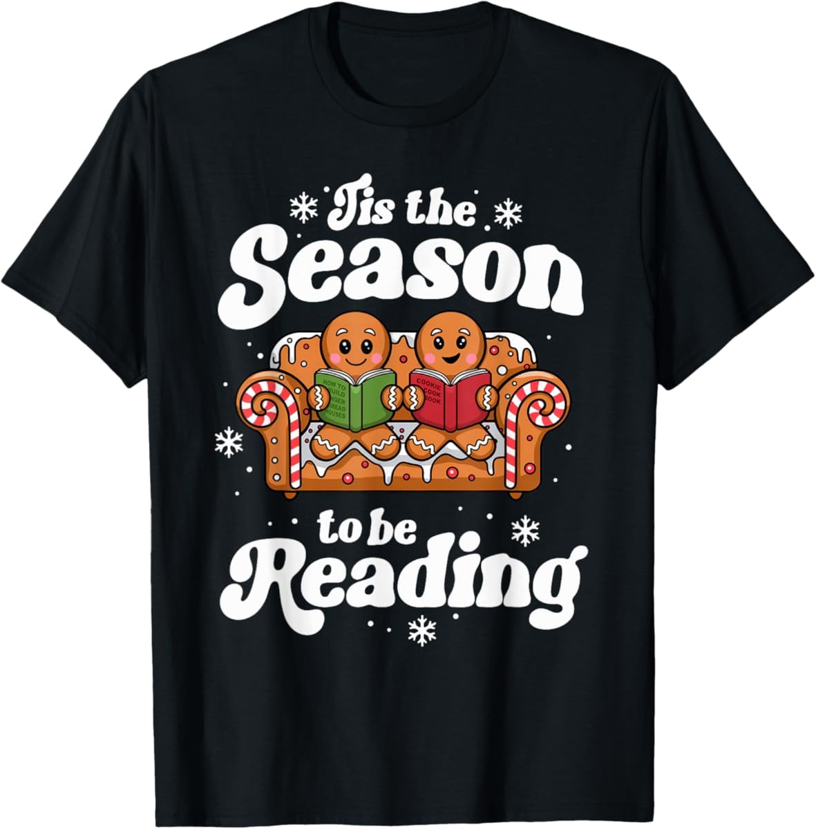 Book Lover Gingerbread Library Reading Bookaholic T-Shirt - Walmart.com
