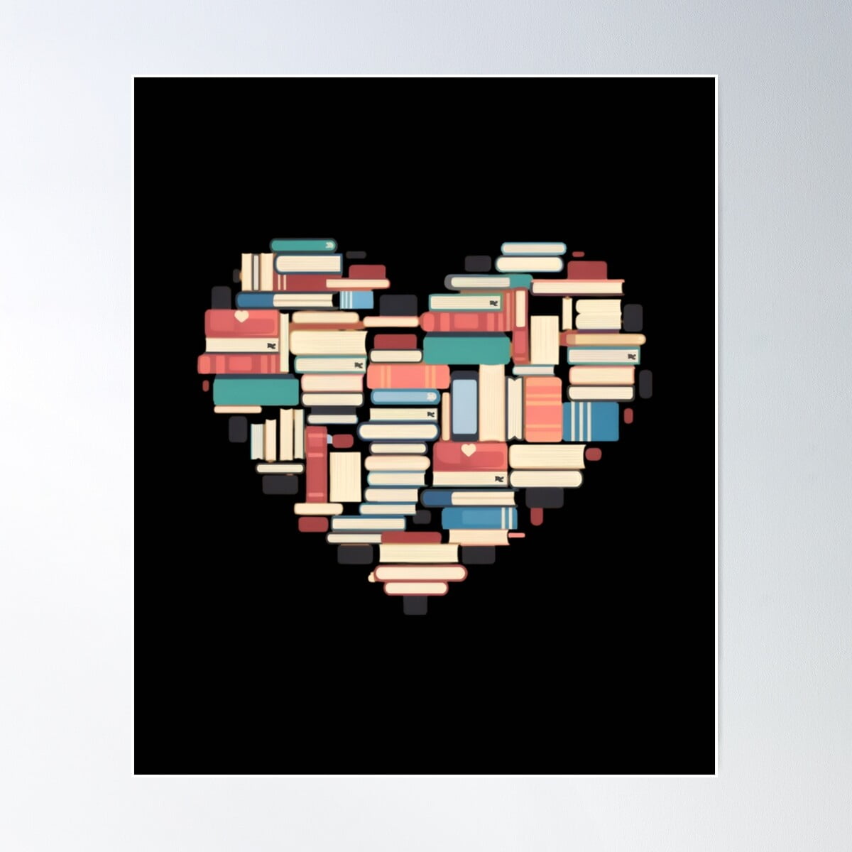 Book Lover Heart Shape Reading Club Librarian Library Gifts Poster Wall ...