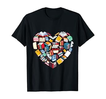 Book Lover Heart Shape reading club Librarian Library gifts T-Shirt ...
