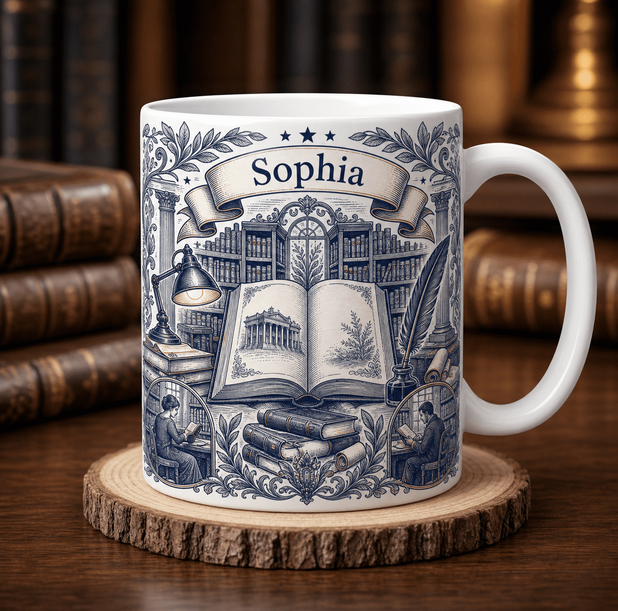Book Lover History Mug 2D Printed 3D Effect Personalized Library Gift ...