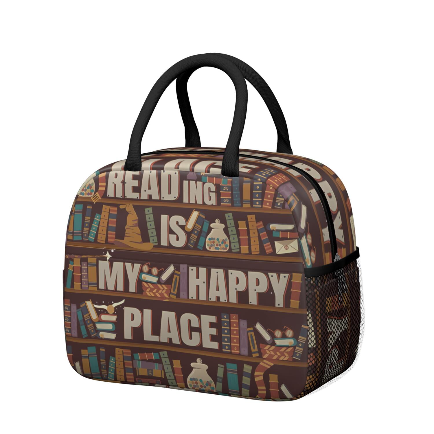 Book Lover Insulated Lunch Bag – Reading Bookmark Design, Portable ...
