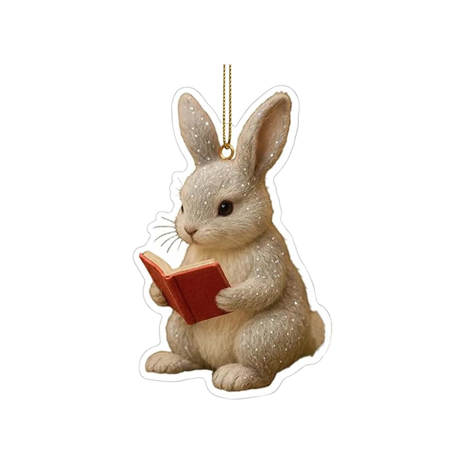 Book Lover Ornament Under 5 ! Yrmaups Reading-Themed Ornament Animal ...