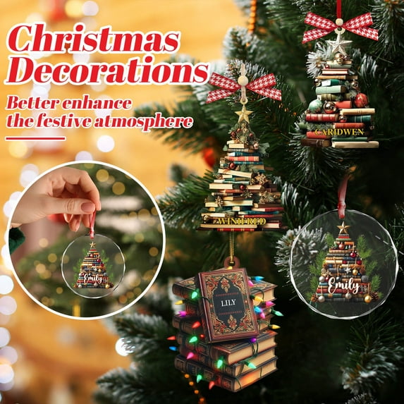 Book Lover Ornament, Christmas Bookworm Gift for Readers, Teachers ...