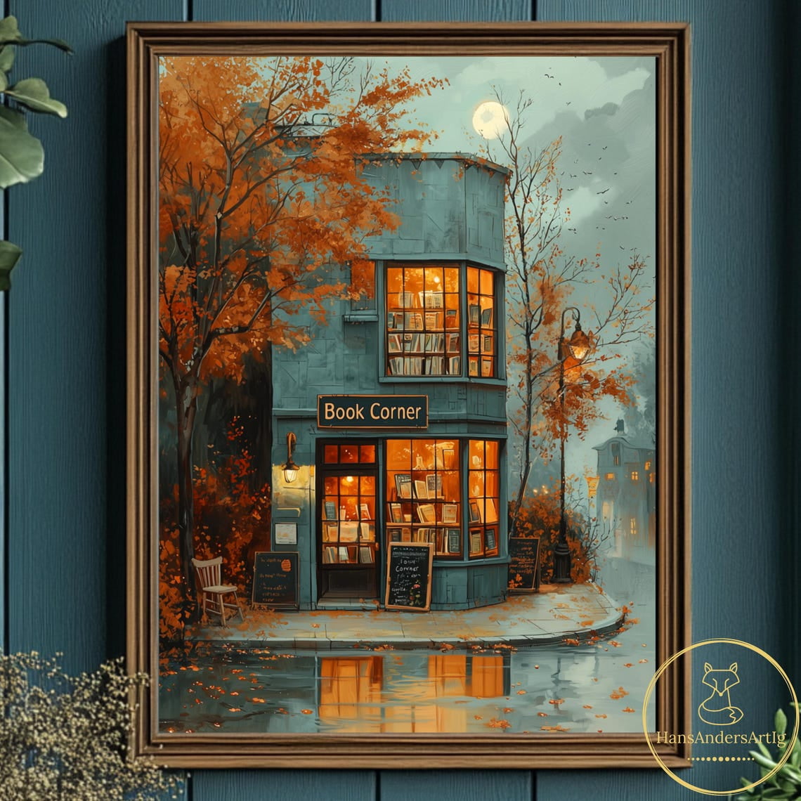 Book Lover Poster For Reader Autumn Library Decor Book Shop Art Print ...