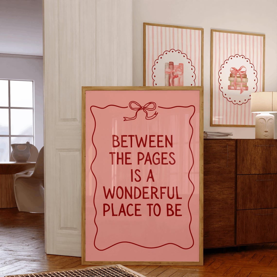 Book Lover Print, "Between The Pages" Bookshelf Art Book Lover Gift ...