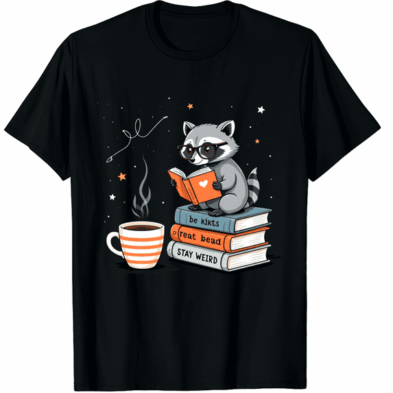 Book Lover Racoon Reading Bookish Library Read Books Be Kind Graphic ...