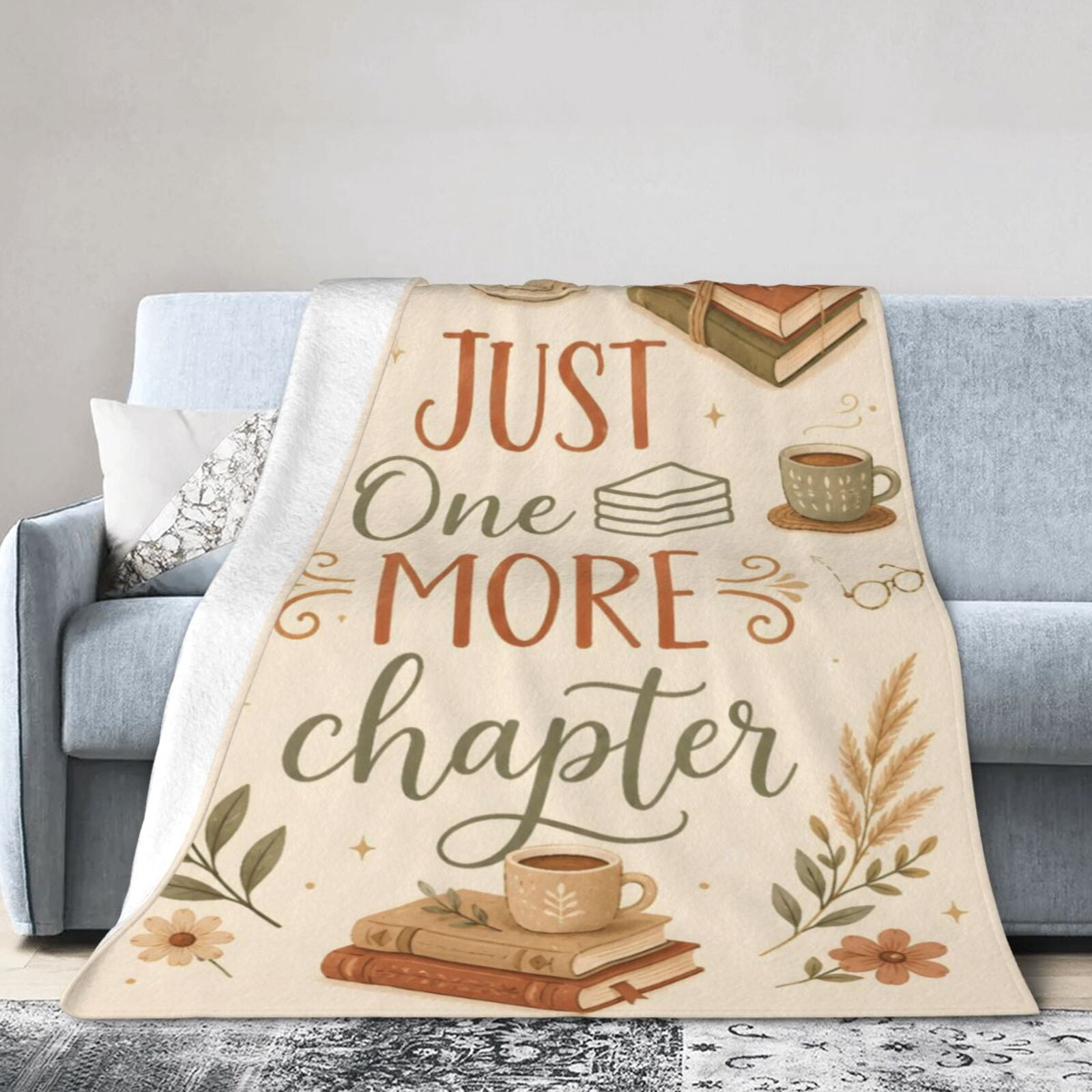 Book Lover Reading Blanket Gift Throw Blanket Cozy Coffee Floral Gift ...
