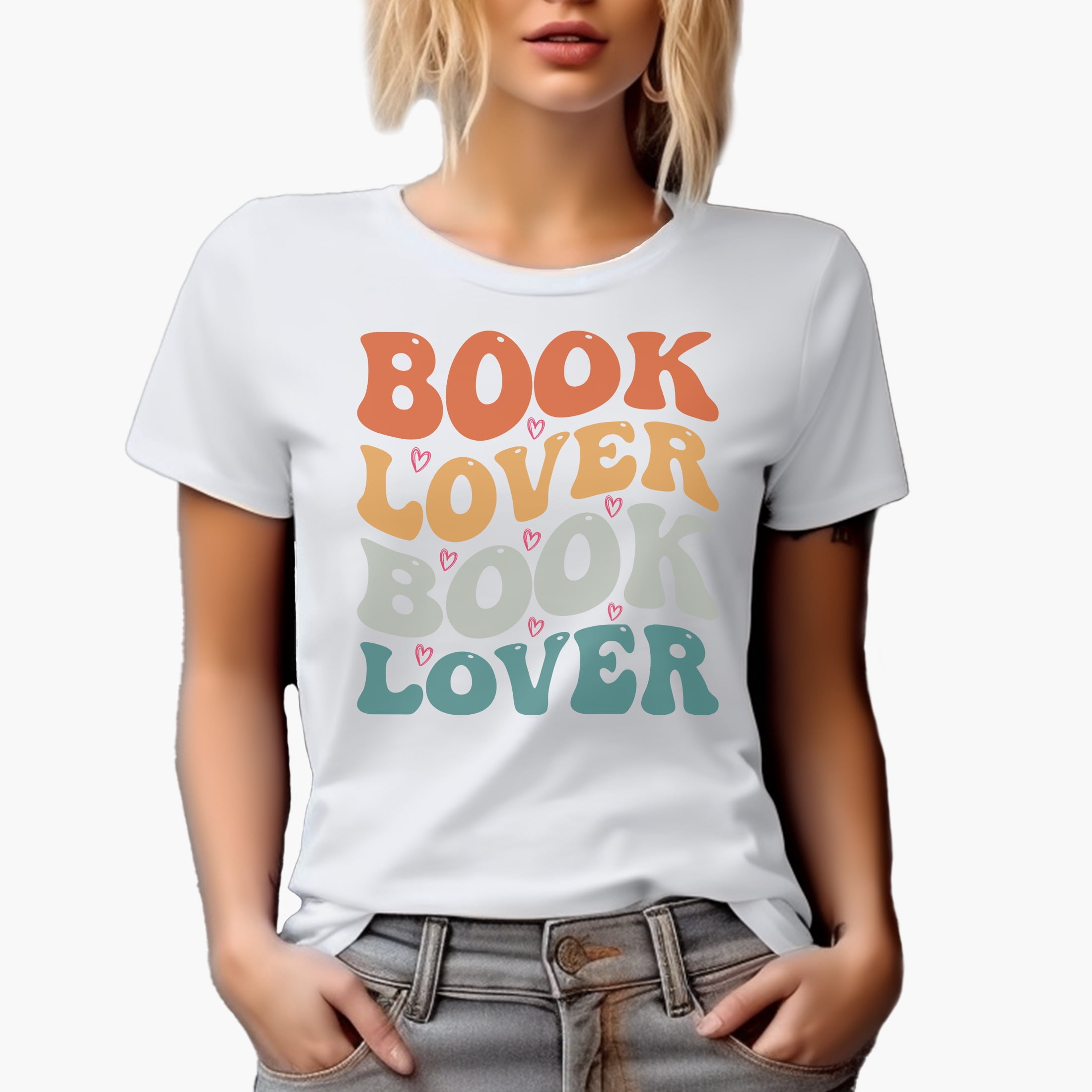 Book Lover, Reading Enthusiast Themed, Groovy Retro Wavy Text Merch ...
