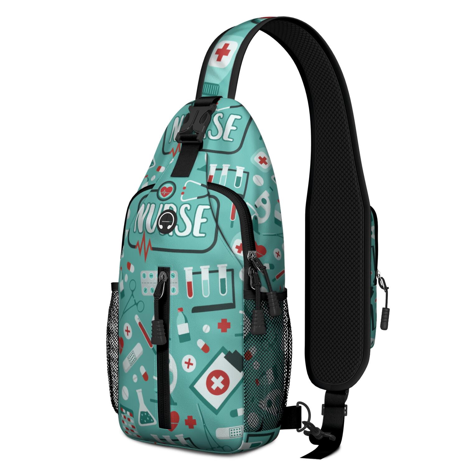 Book Lover Reading Sling Backpack, Library Shelf Pattern Daypack, I'd ...