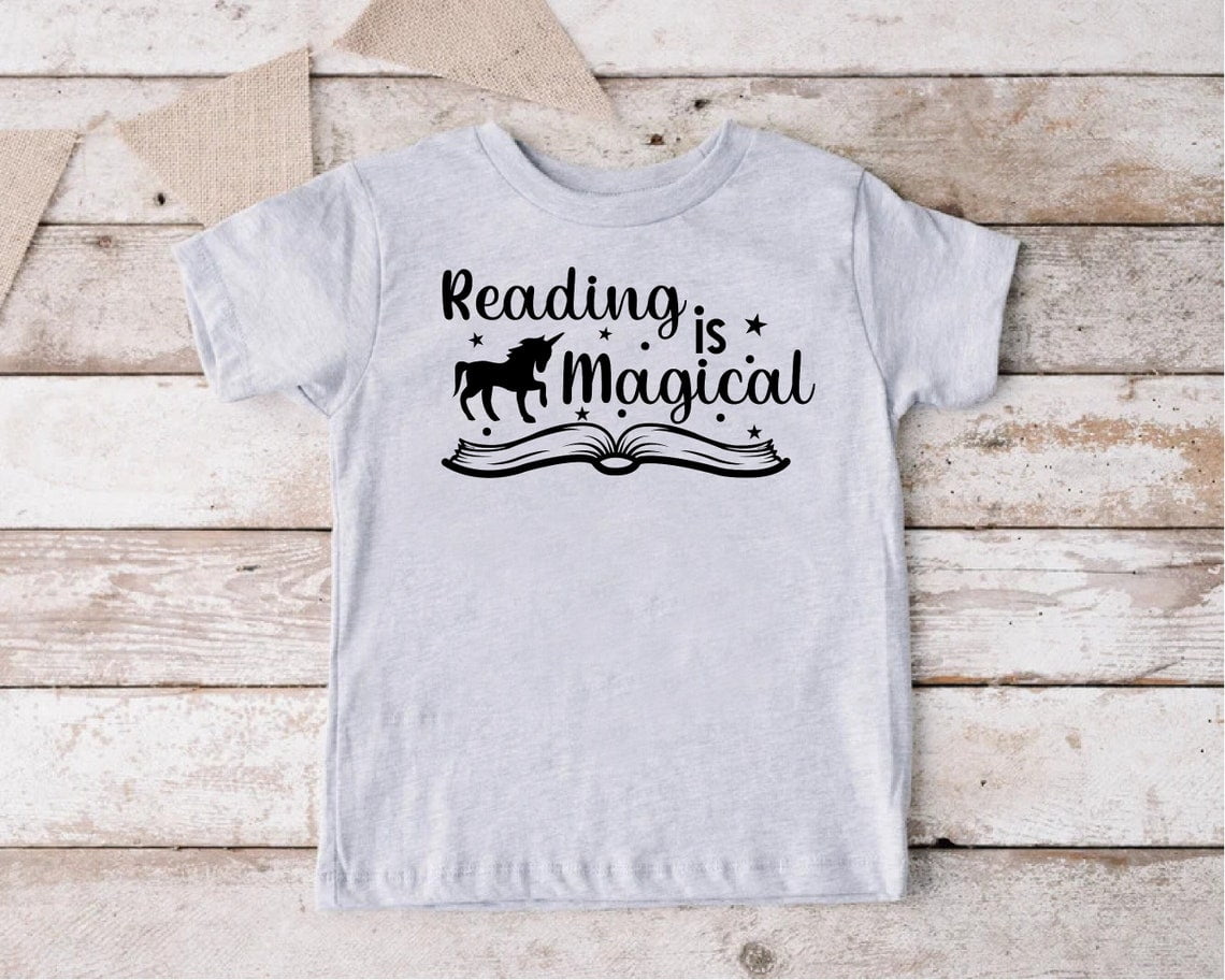 Book Lover Shirt For Kids, Reading Is Magical Shirt, Bookworm Shirt ...