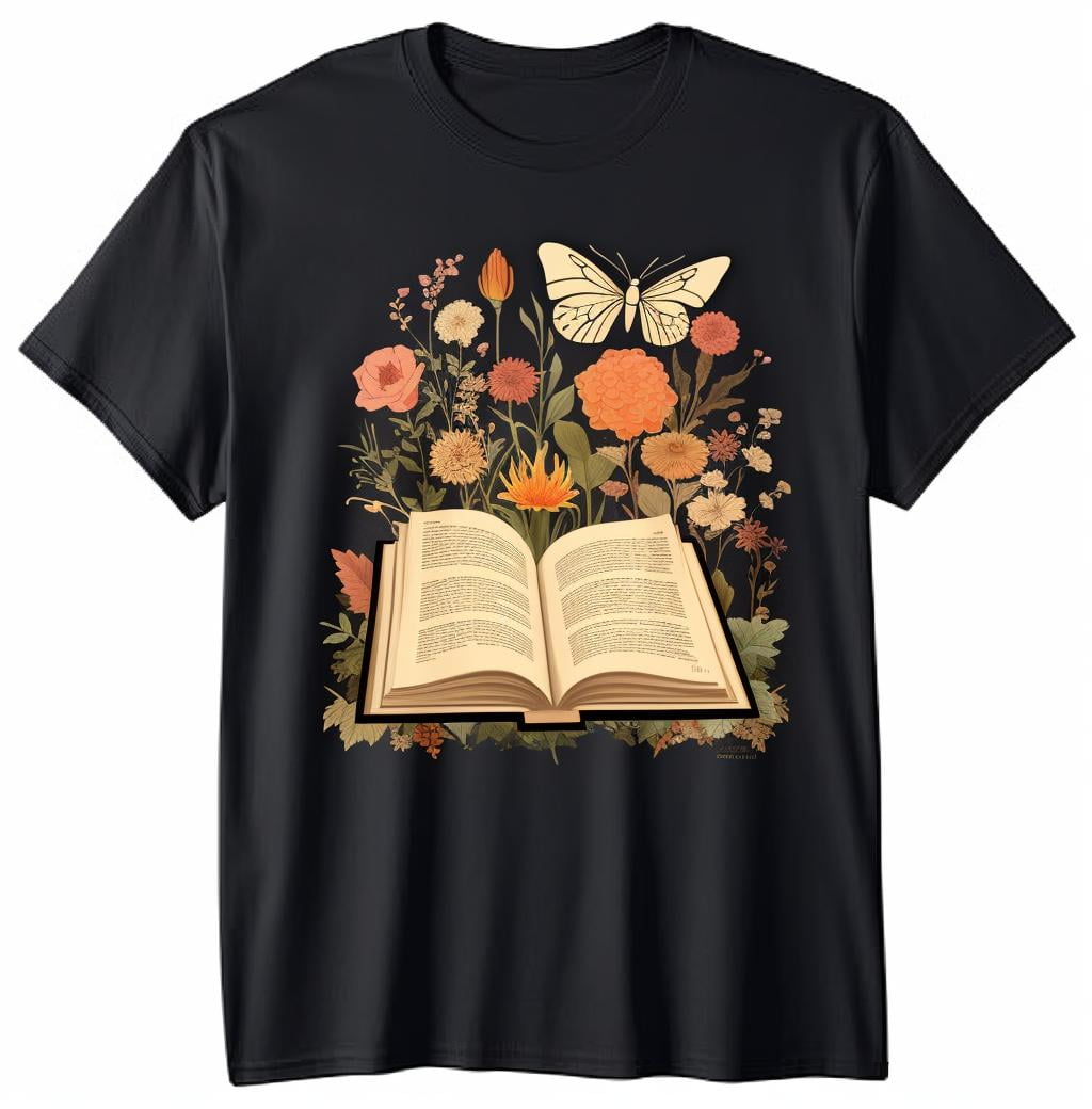 Book Lover Shirt Wildflowers Cottagecore Flowers Book T-Shirt - Walmart.com