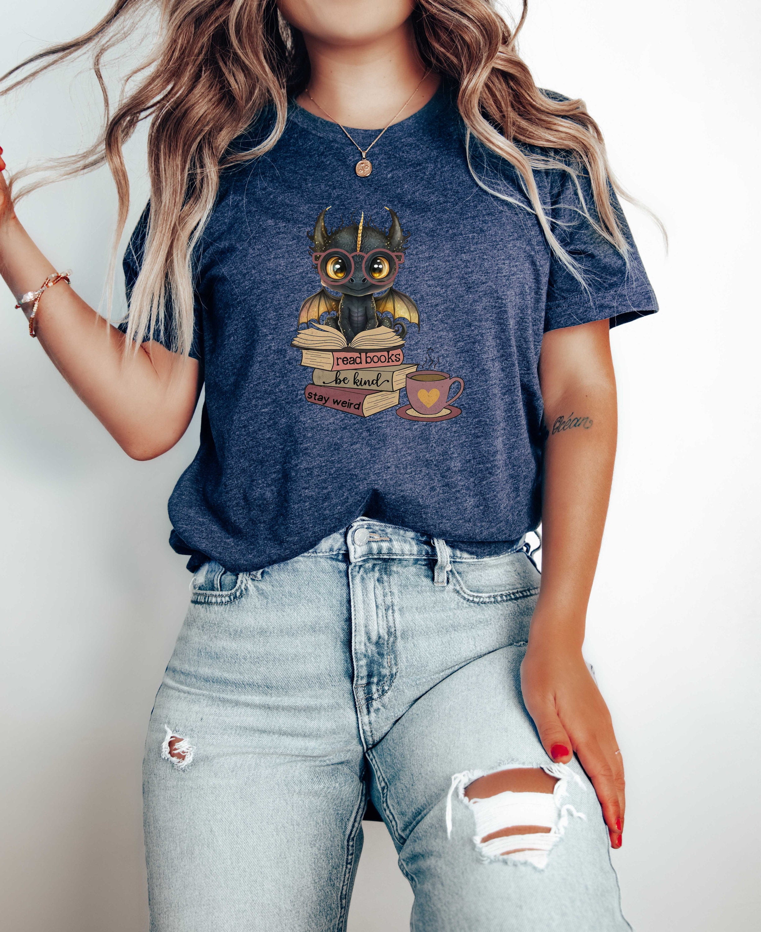 Book Lover T-Shirt, Be Kind Tee, Stay Weird Tee, Fantasy Book Reader ...