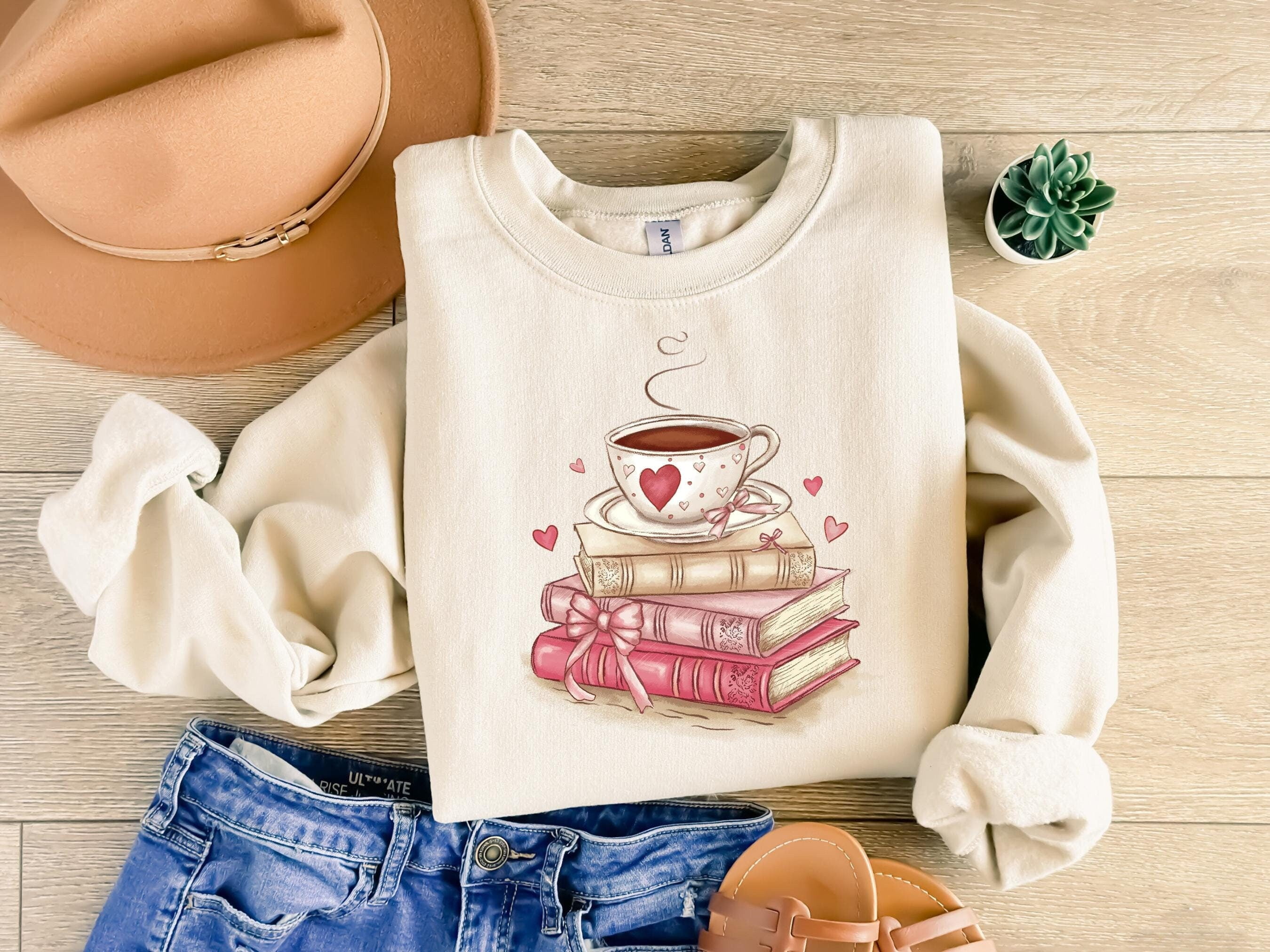 Book Lover Valentine Sweatshirt, Gift for Book Lovers, Coquette ...