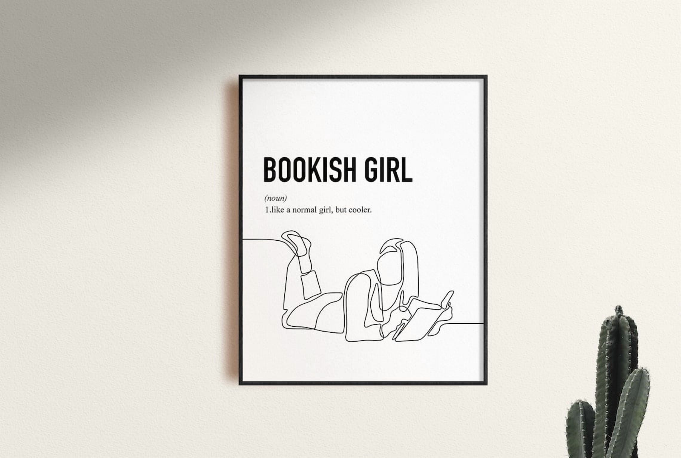 Book Lover Wall Art Bookish Girl Poster Love reading Books One more ...