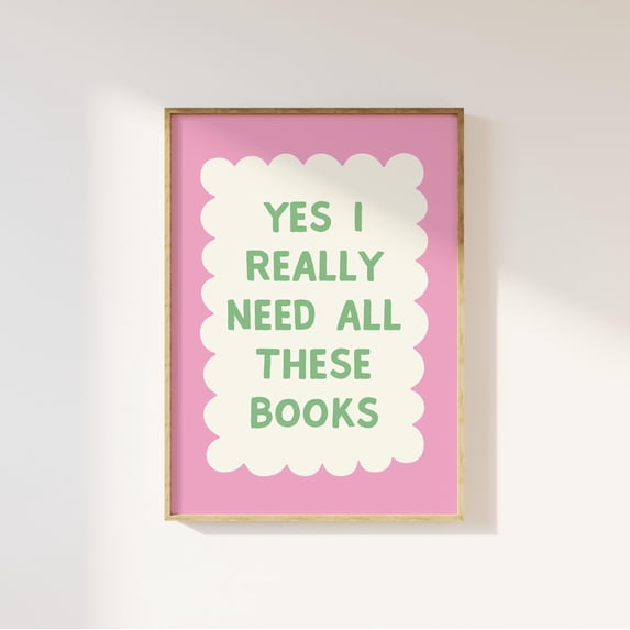 Book Lover Wall Art Print, Cute Reading Quote Print, Library Reading ...