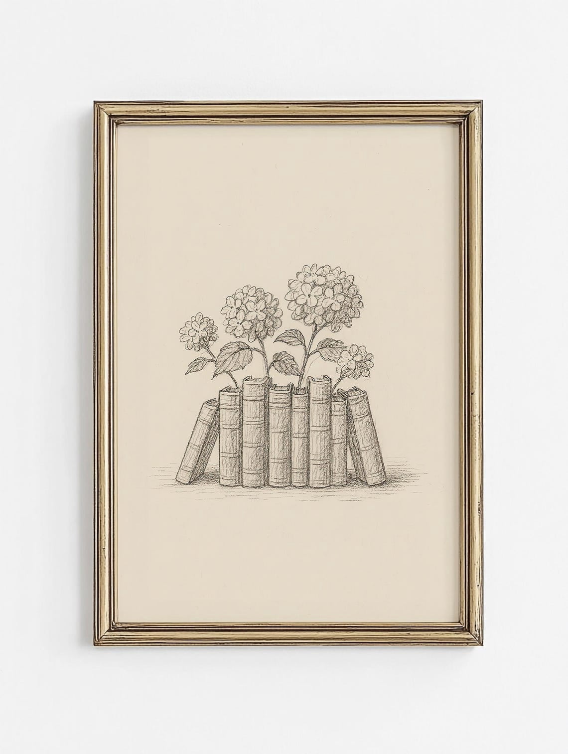 Book Lover Wall Art Vintage Book Sketch Antique Reading, Stretched ...