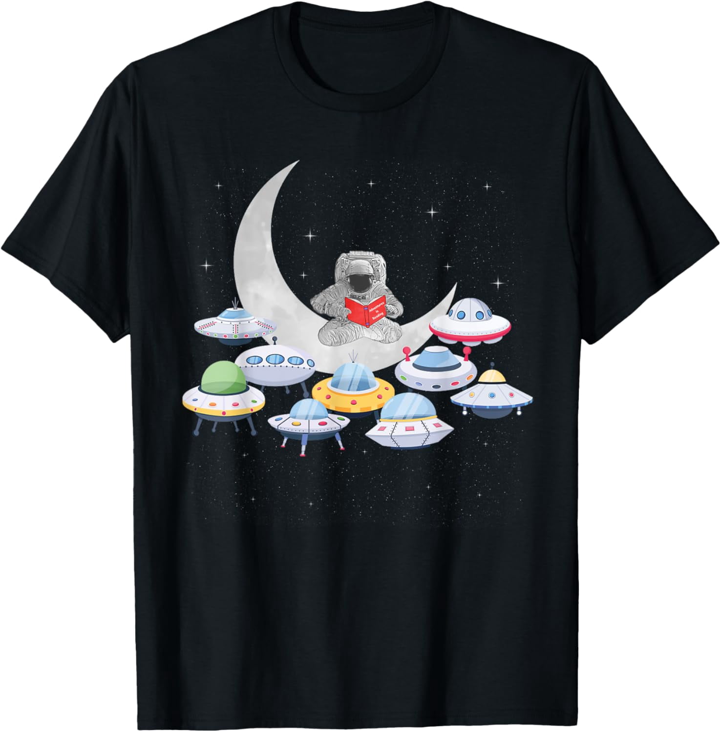 Book Lovers Astronaut Reading Circle Teacher Librarian T-Shirt ...