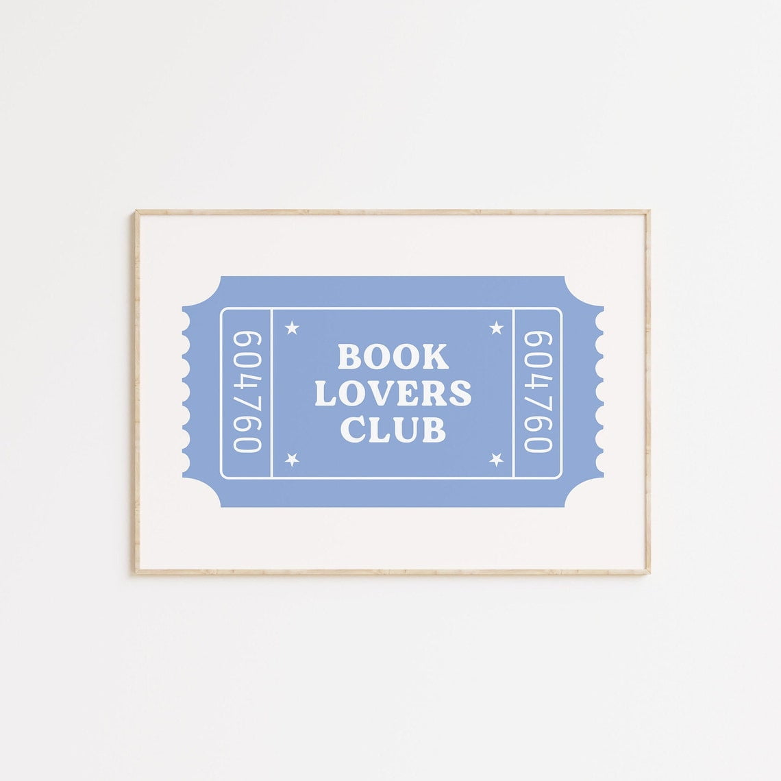 Book Lovers Club Poster, Book Lover Ticket Poster, Trendy Reader Wall ...