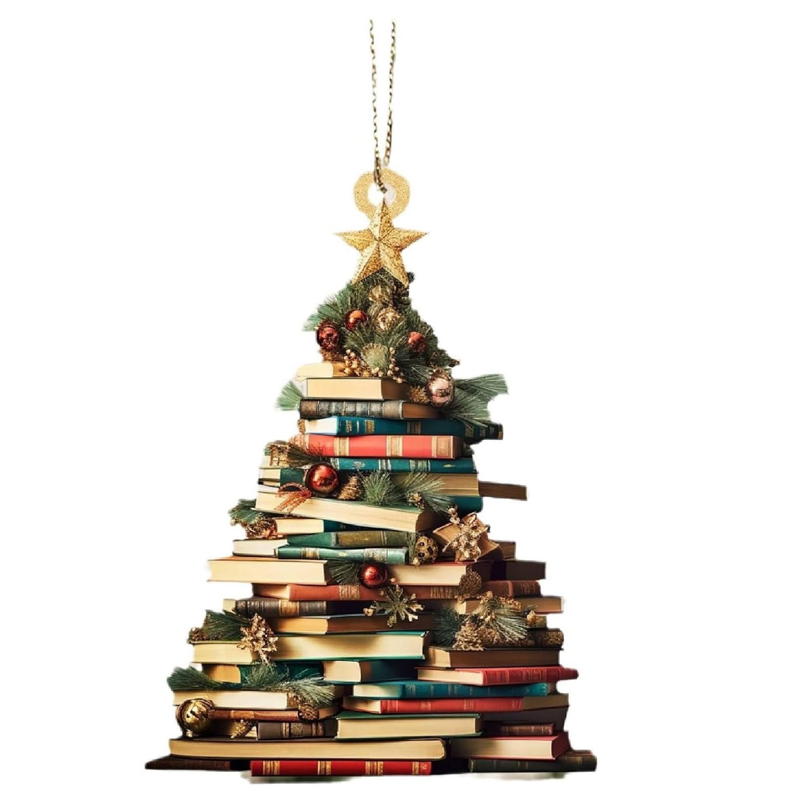 Book Lovers Fu N Reads Christmas Books Acrylic Ornaments Beard Ornament ...