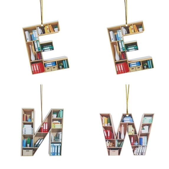 Book Lovers Heart Shaped Bookshelf Pendant Acrylic Ornament Candelabra ...