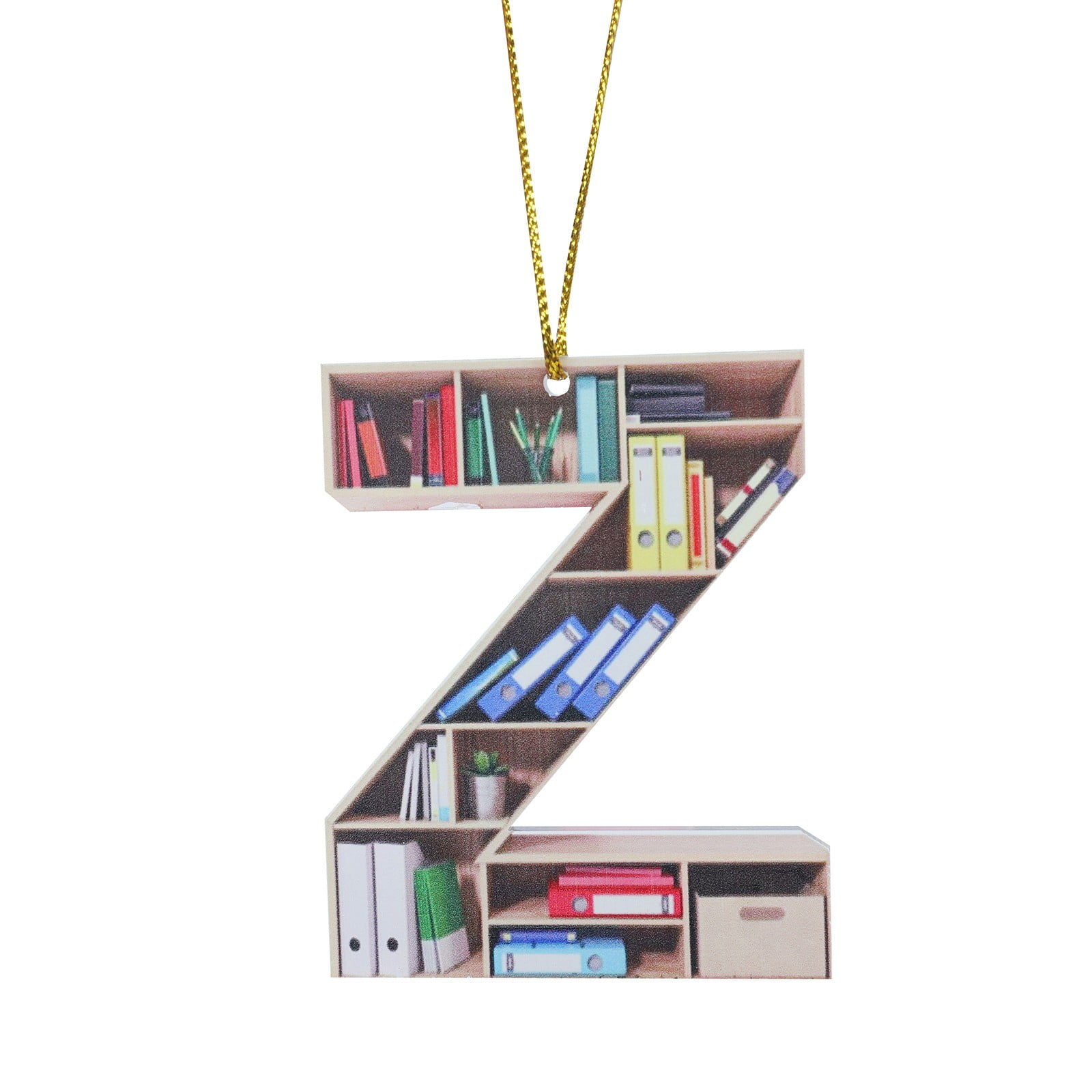Book Lovers Heart Shaped Bookshelf Pendant Acrylic Ornament Stained ...