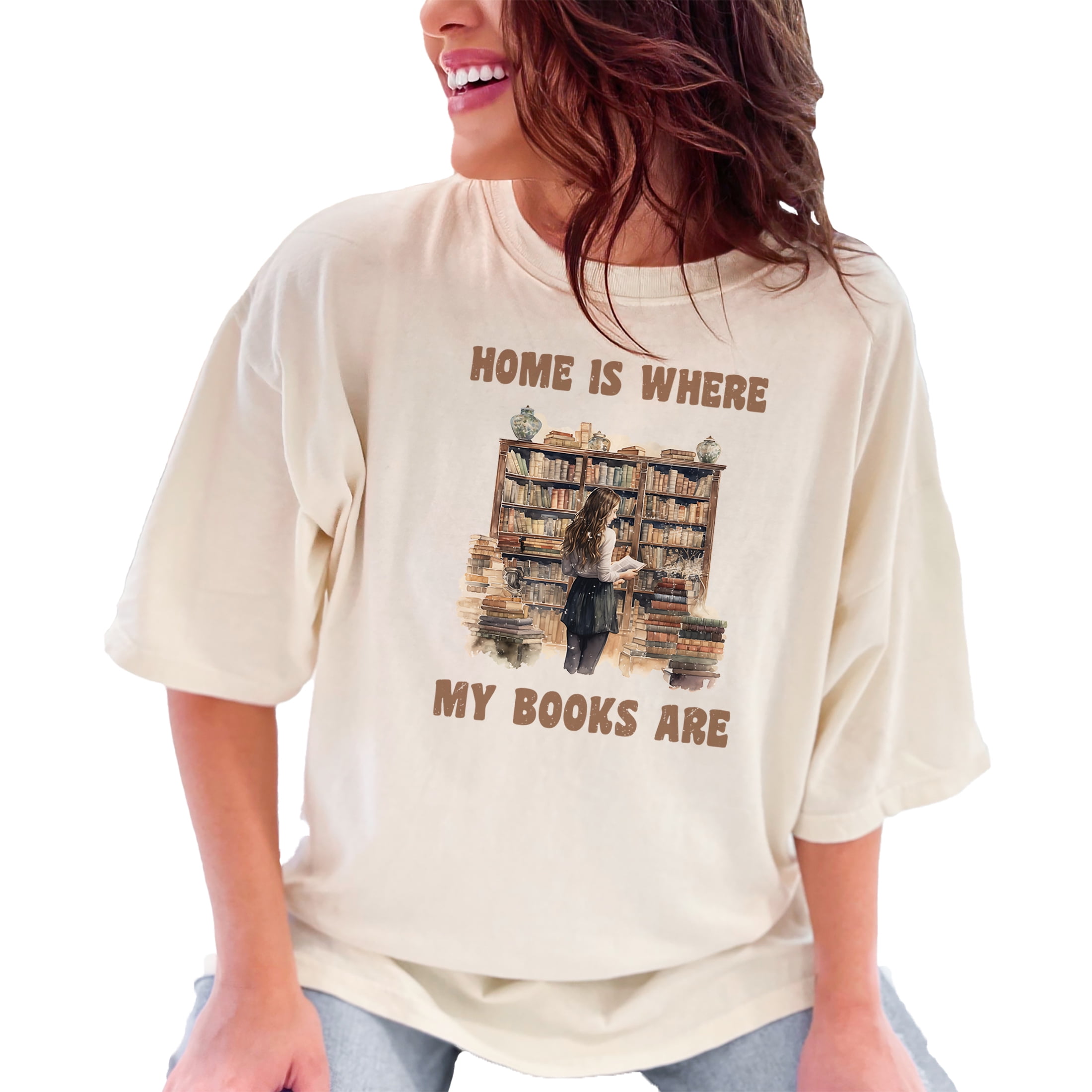 Book Lovers Tee, Home Is Where My Books Are Shirt, Literary Quote Top ...