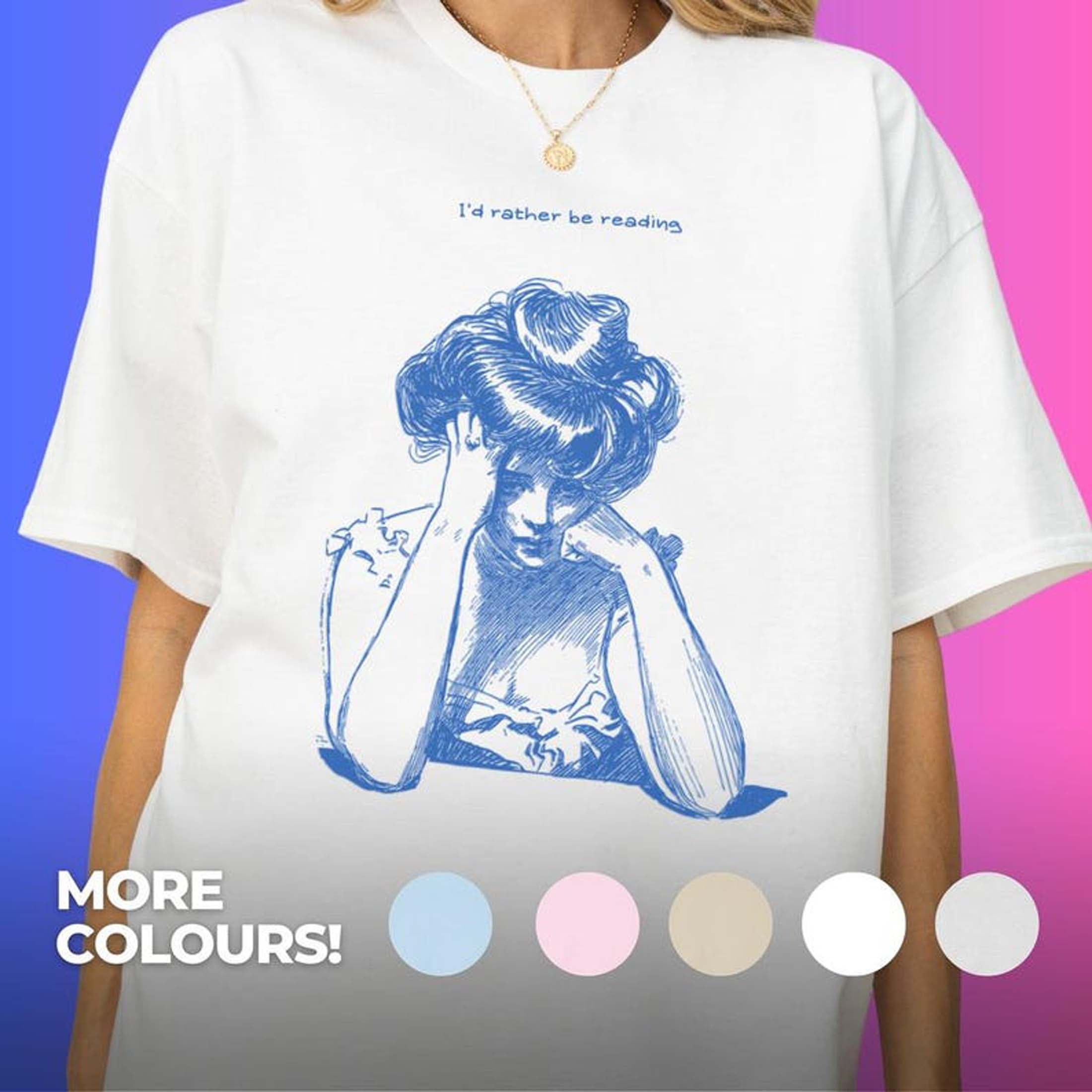 Book Lovers Tee, I_d Rather Be Reading tshirt, Book Lovers Gift, Reader ...