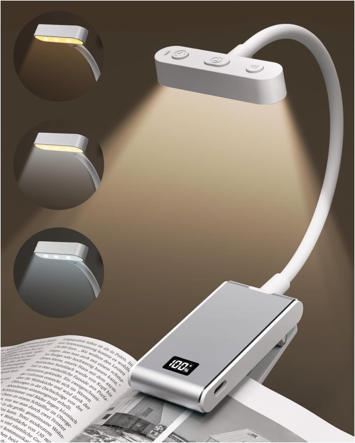 Book Loves Gifts, Rechargeable Book Light, Brightness Adjustable for ...