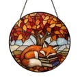 Book Loving Fox Stained Glass Style Window Hanging Suncatcher ...