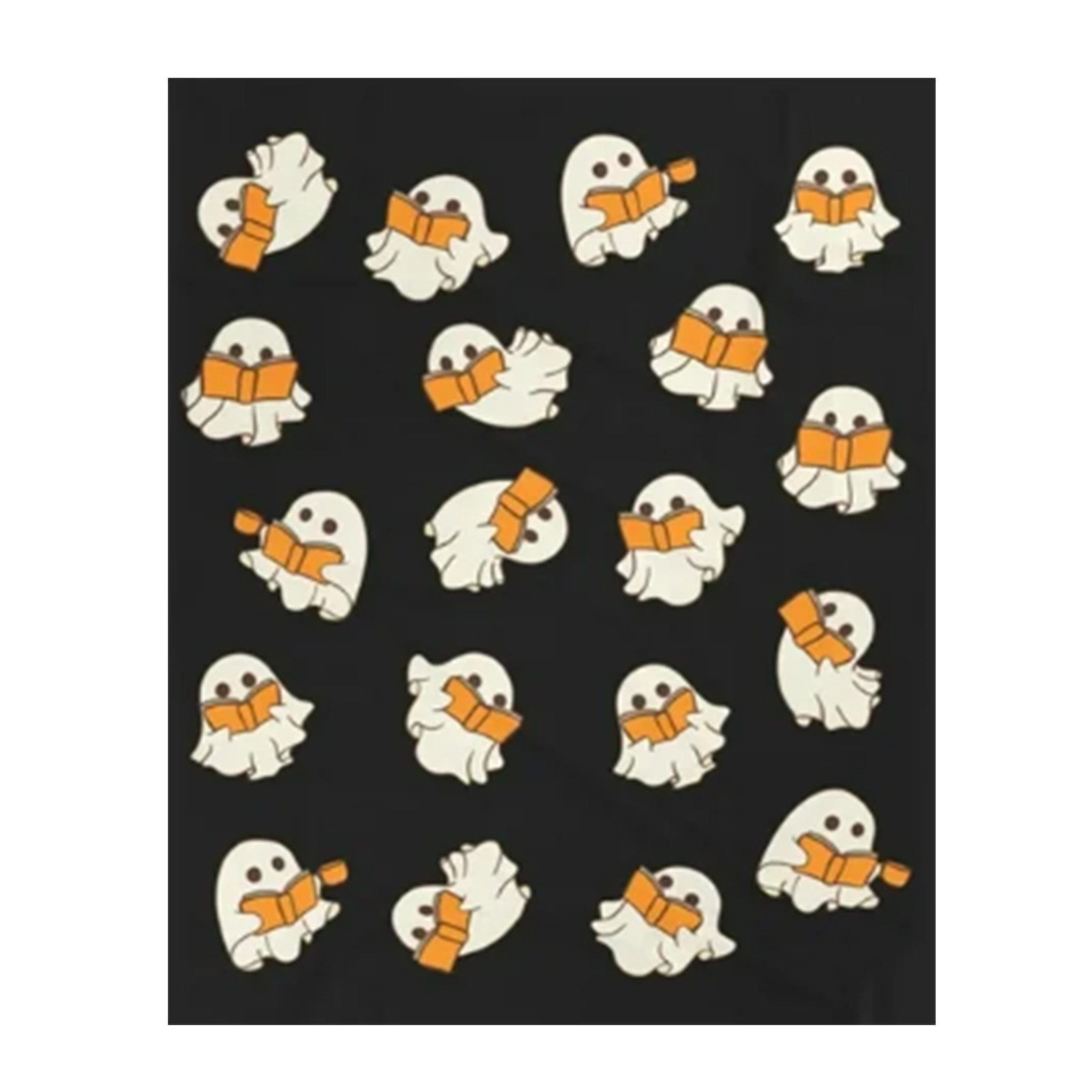 Book-Loving Ghost Plush Throw Blanket - Halloween Cozy Flannel Blanket ...