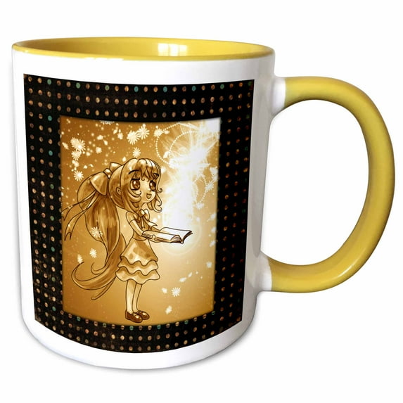 3drose, Book Magic, 15oz Two-tone Yellow Mug - Walmart.com