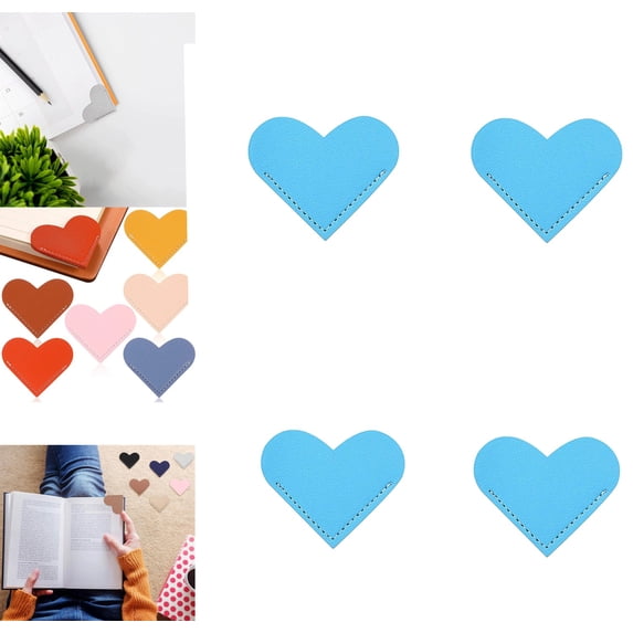 Book Marks for Reading Women, Leather Heart Bookmark, Cute Corner Page ...