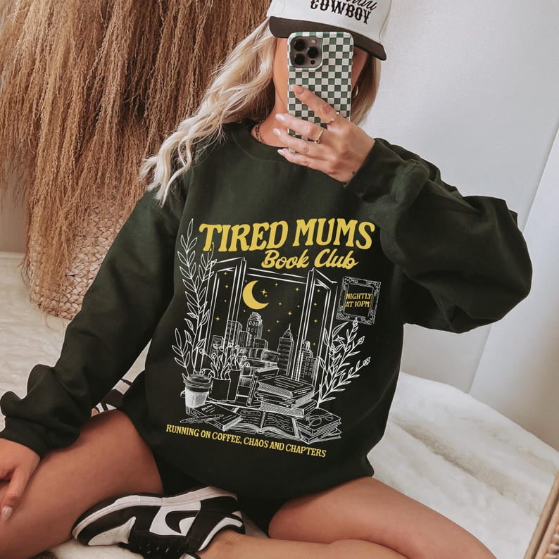 Book Mum Homebody Club Graphic Crewneck Sweatshirt Bookish Book Lover ...