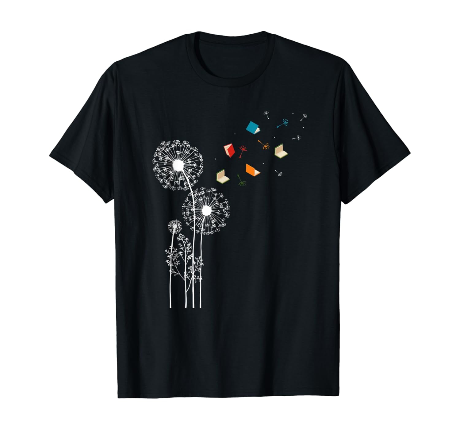 Book Nerd Dandelion Book Reading T-Shirt - Walmart.com