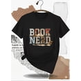 Book Nerd Floral Leopard Text Vintage Reader T-Shirt, for men & women ...