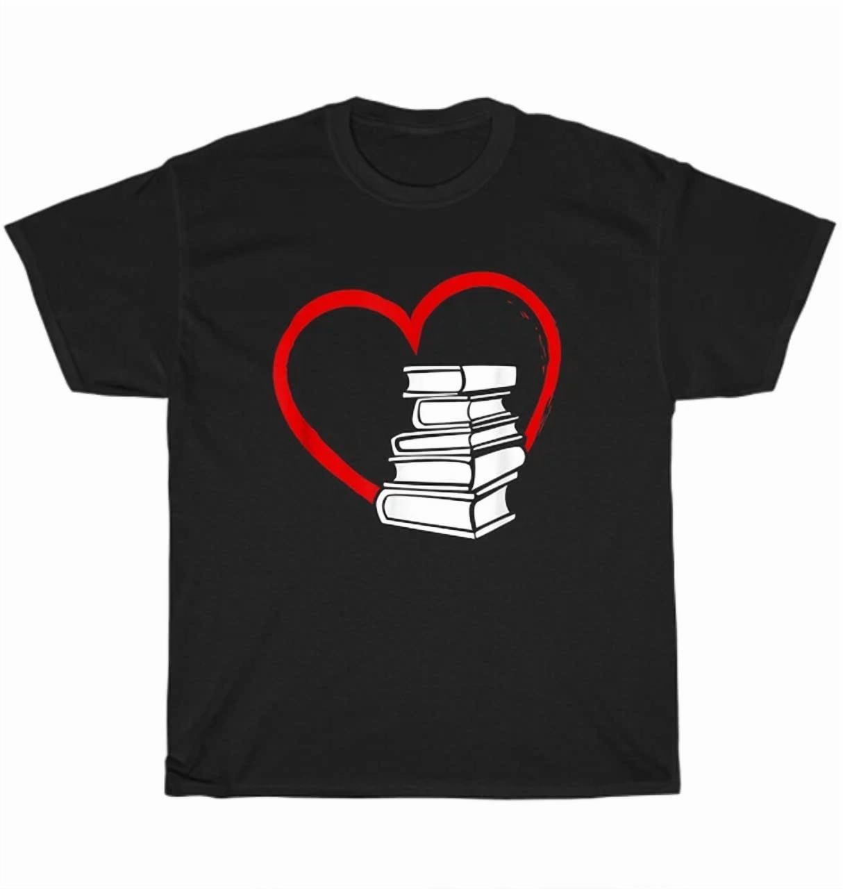 Book Nerd Red Heart Shape Book Lover Reading Librarian Bookworm T-Shirt ...