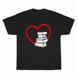 Book Nerd Red Heart Shape Book Lover Reading Librarian Bookworm T-Shirt ...