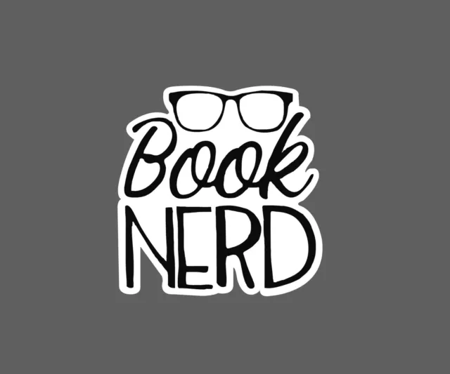 Book Nerd Sticker Glasses Waterproof Sticker Phone Decal Water Bottle ...