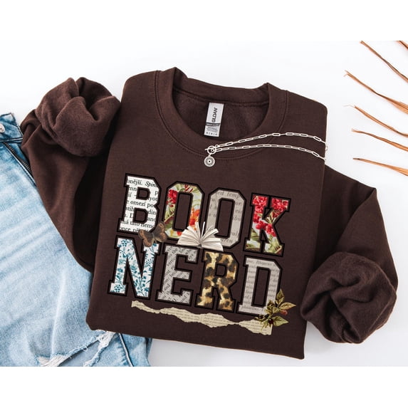 Book Nerd TShirt Funny Reading Lover Crewneck Librarian Gift Bookworm ...