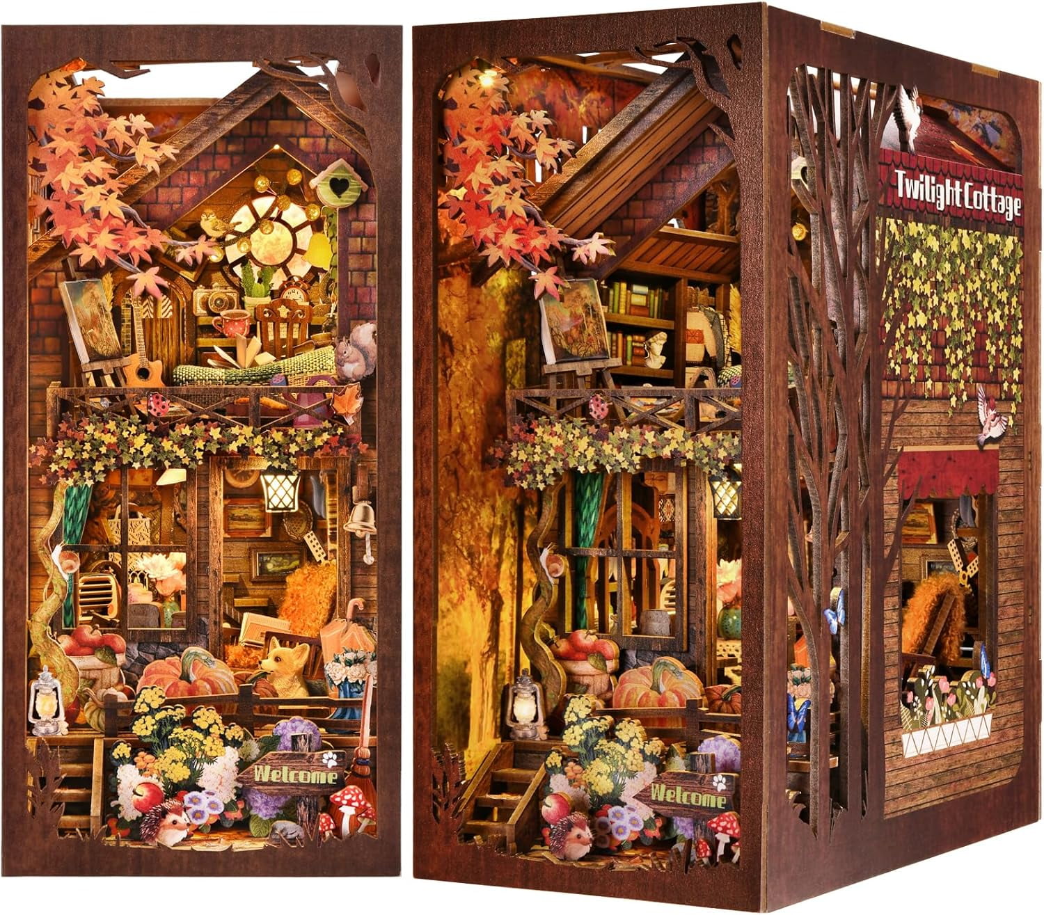 Book Nook Kit Book Nook Kits for Adults, DIY 3D Wooden Puzzle Bookend ...