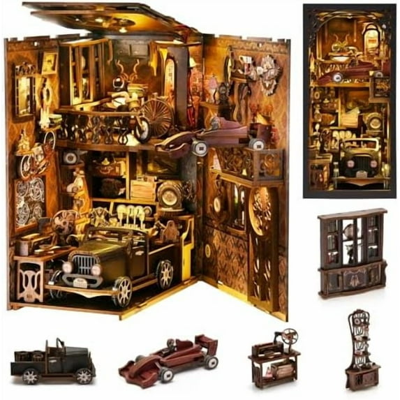 Book Nook Kit, Book Nook Kits for Adults, DIY Miniature Dollhouse Kit ...