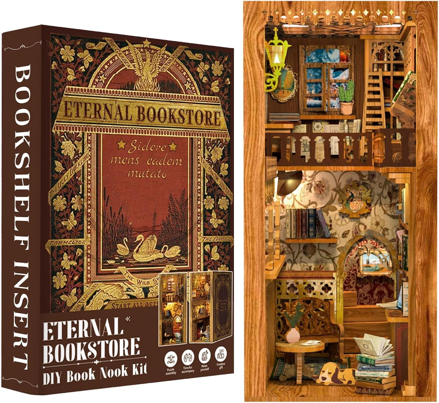 Book Nook Kit, DIY Miniature Dollhouse Kit 3D Puzzles for Adults Mini ...