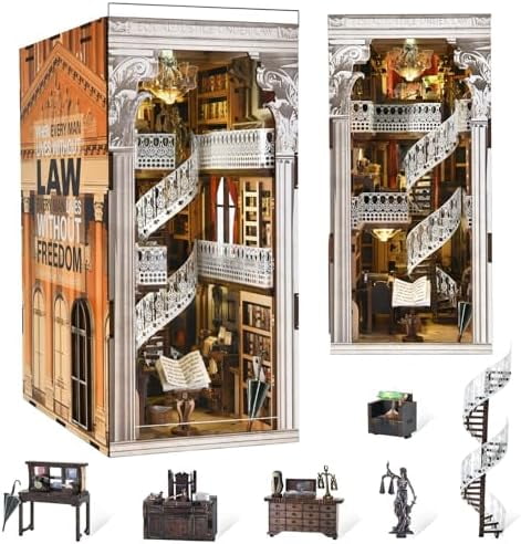 Book Nook Kit Library, DIY Miniature House Kit, 3D Wooden Puzzle ...