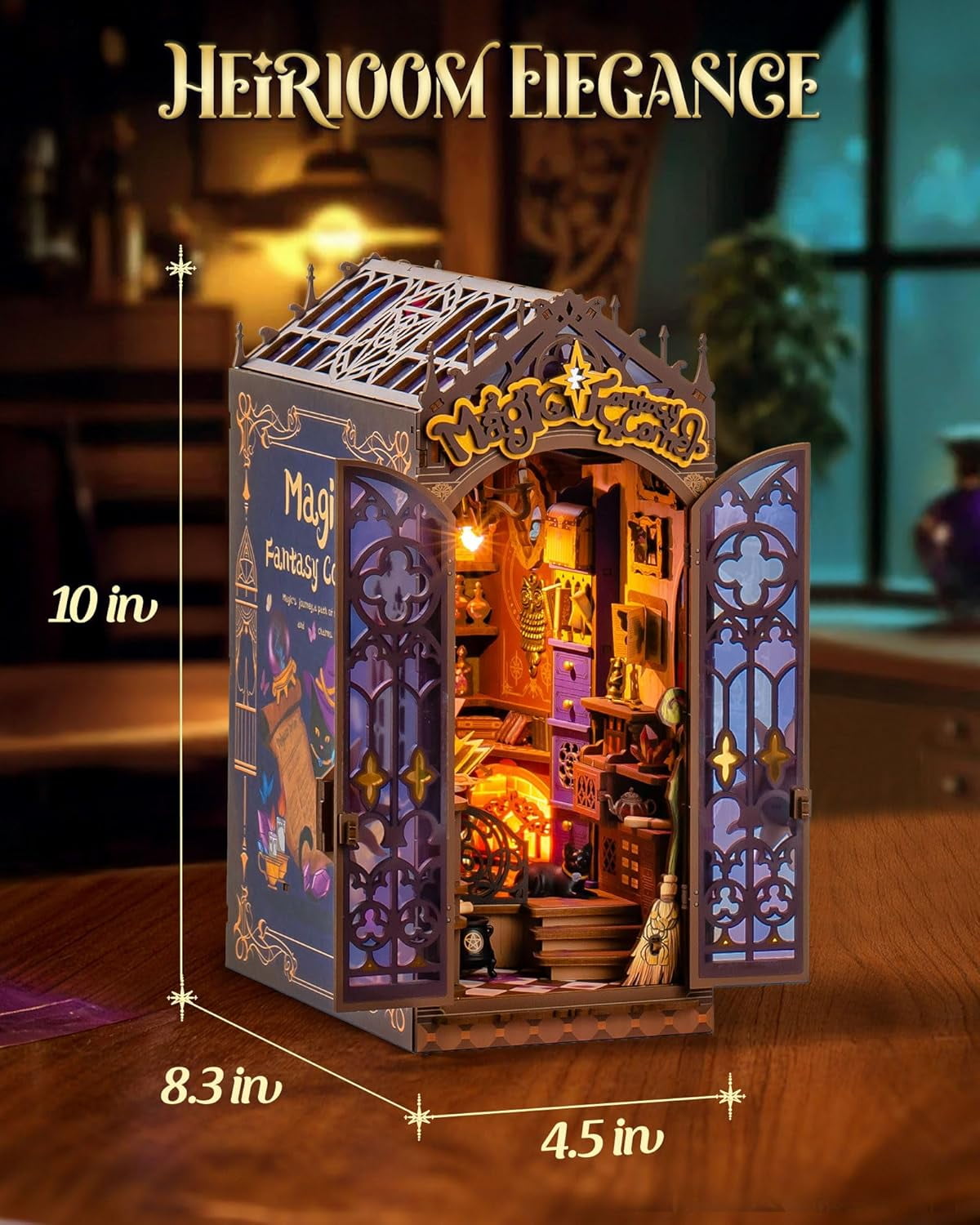 Book Nook Kit Magic Fantasy Corner Miniature House Kit, 10" Wizard ...