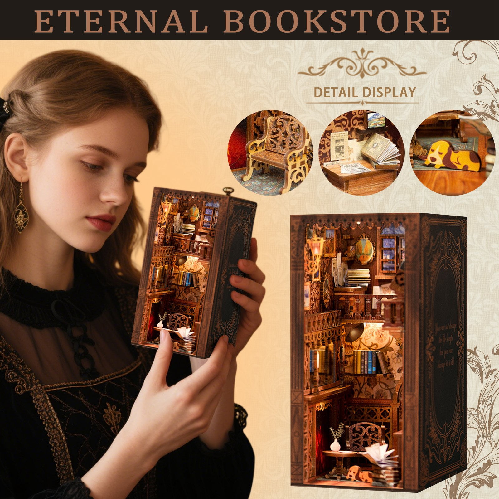 Book Nook Kits for Adults - Book Nook Kit Bookshelf Decor DIY Miniature House Kit for Bookshelf ...