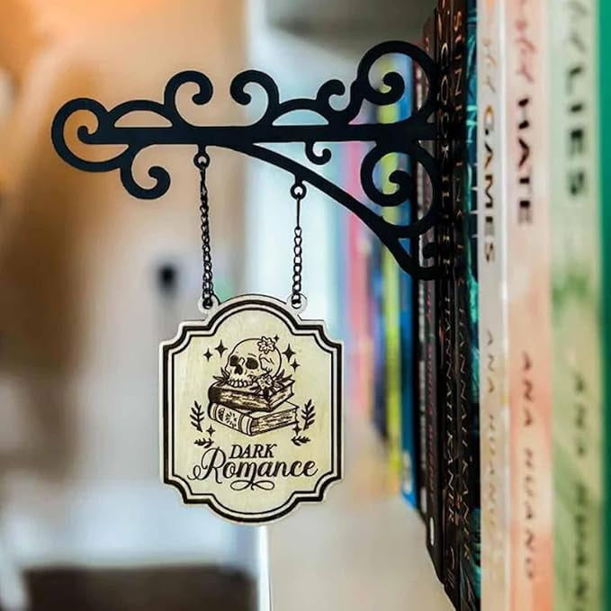 Book Nook Tavern Signs– Genre Shelf Labels with Hanging Brackets ...