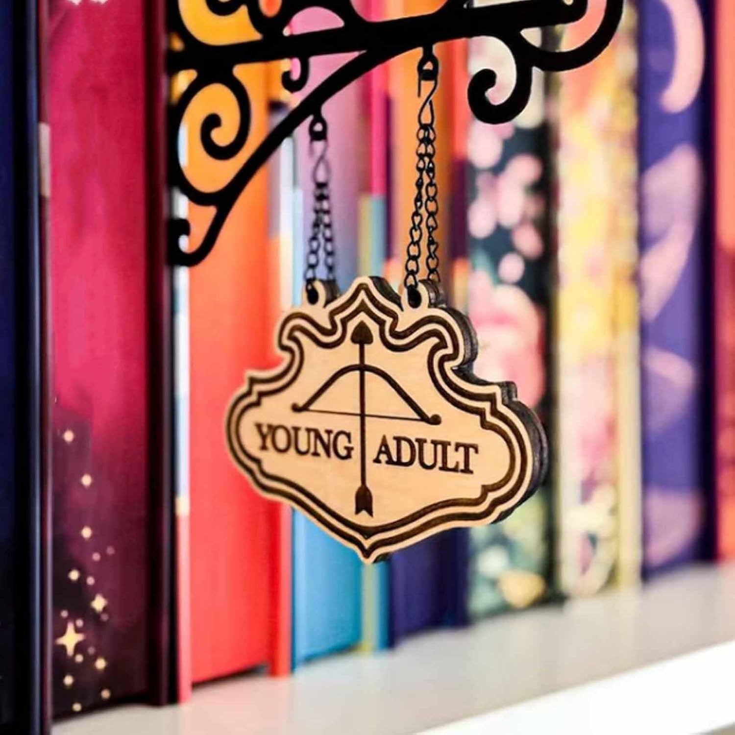 Book Nook Tavern Signs– Genre Shelf Labels with Hanging Brackets ...