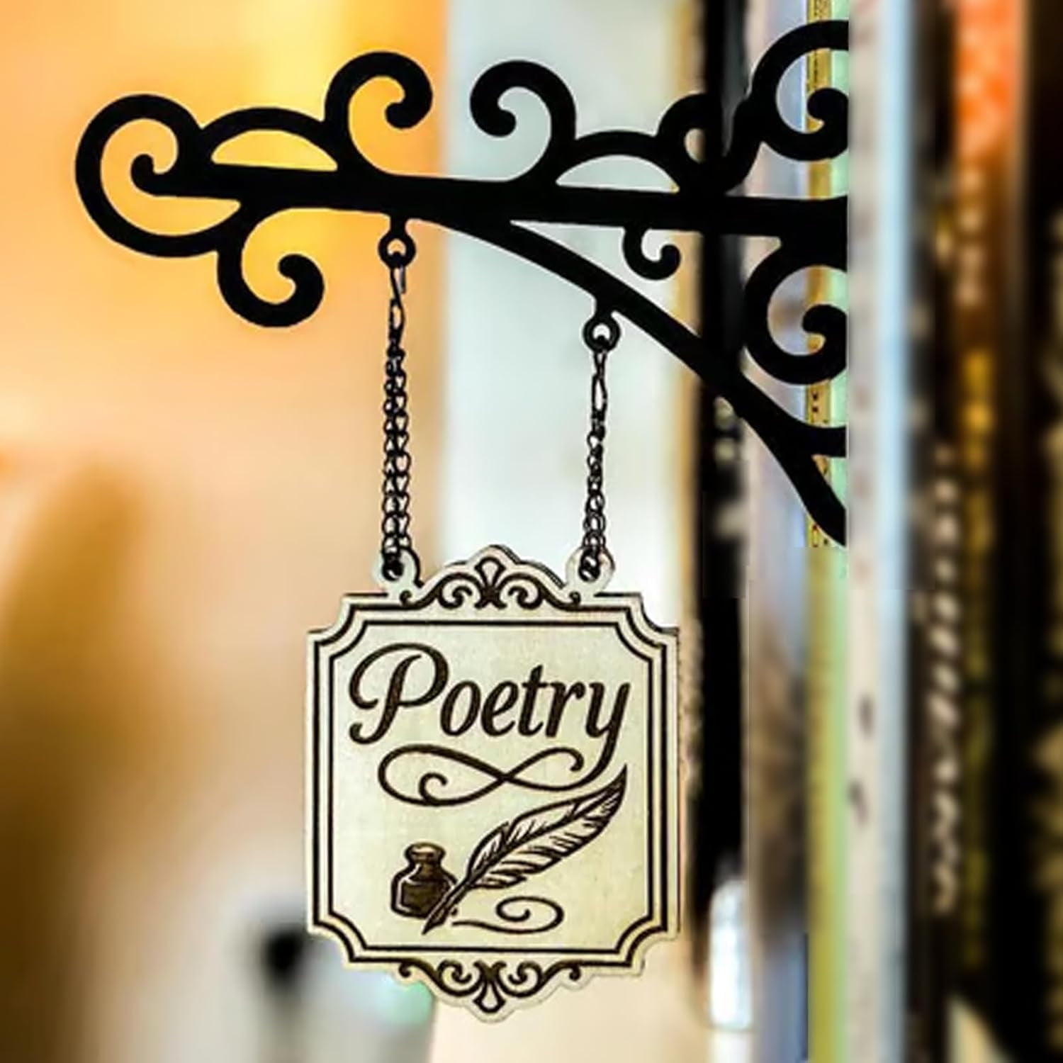 Book Nook Tavern Signs – Genre Shelf Labels with Hanging Brackets ...