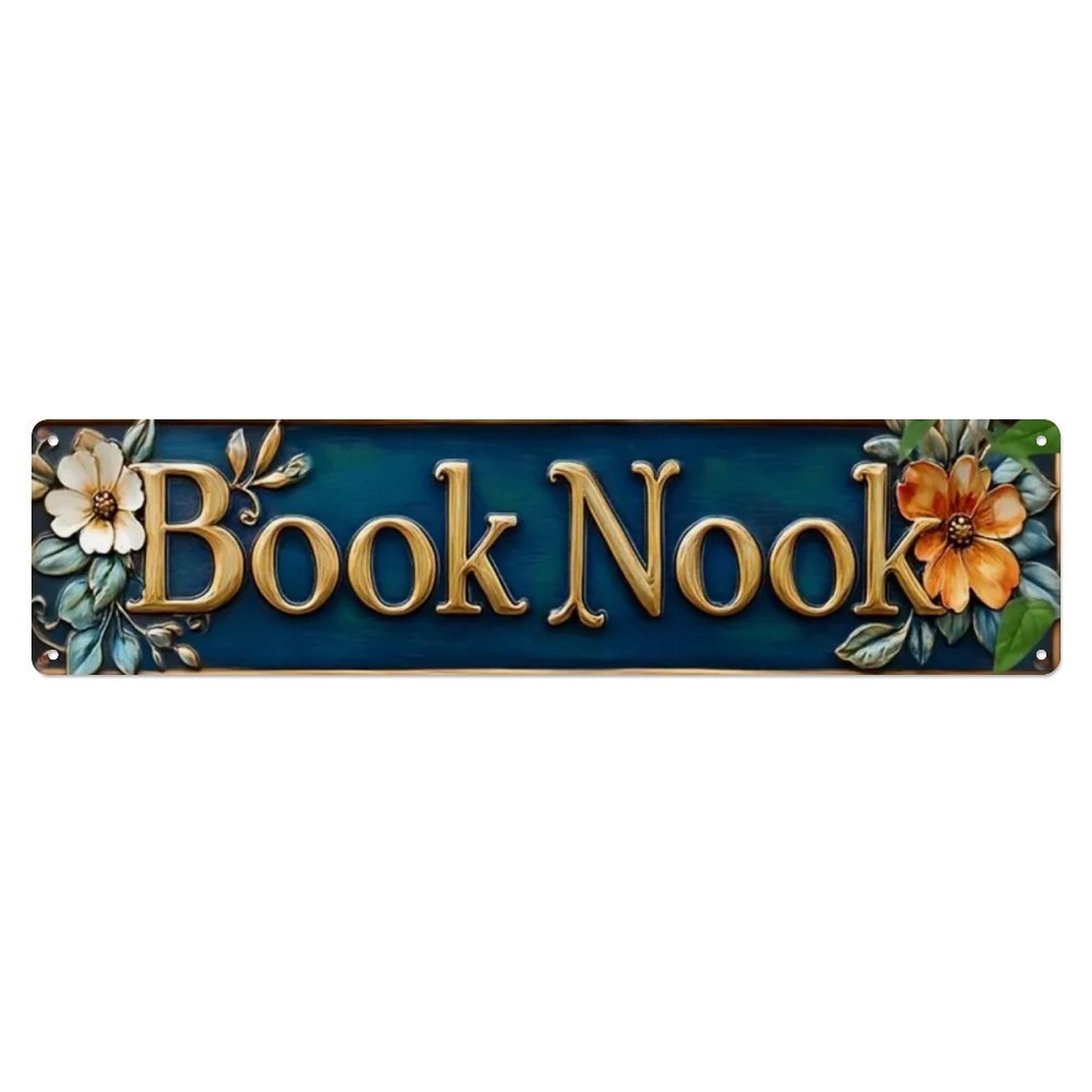 Book Nook Tin Sign Vintage Metal Sign Office Living Room Bar Coffee ...
